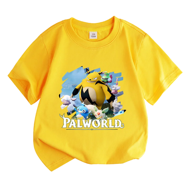 Palworld Cute Cartoon Grizzbolt T-shirt Short Sleeve For Kids Boys Polo ...