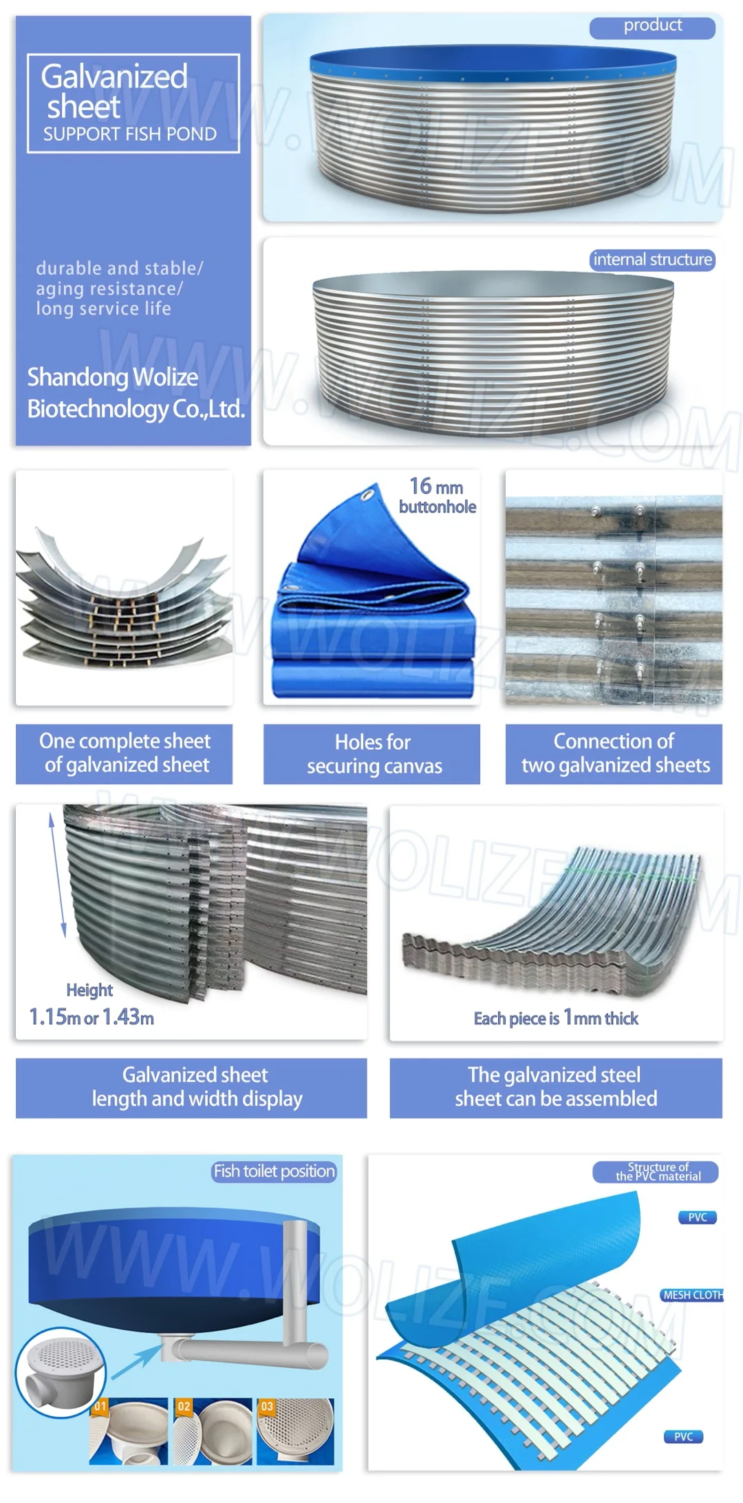 Galvanized Sheet Fish Tank Farming Fish Equipment Customized ...