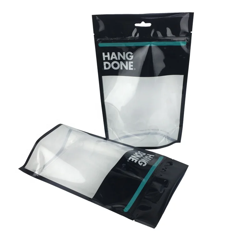 Custom Printed Underwear Packaging Pouch Clear Plastic Zip Lock Clothes ...