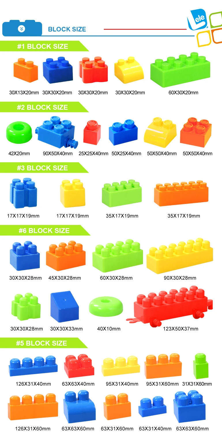 LELE BROTHER Large Interlocking Building Blocks - Eco-Friendly Toy Set ...