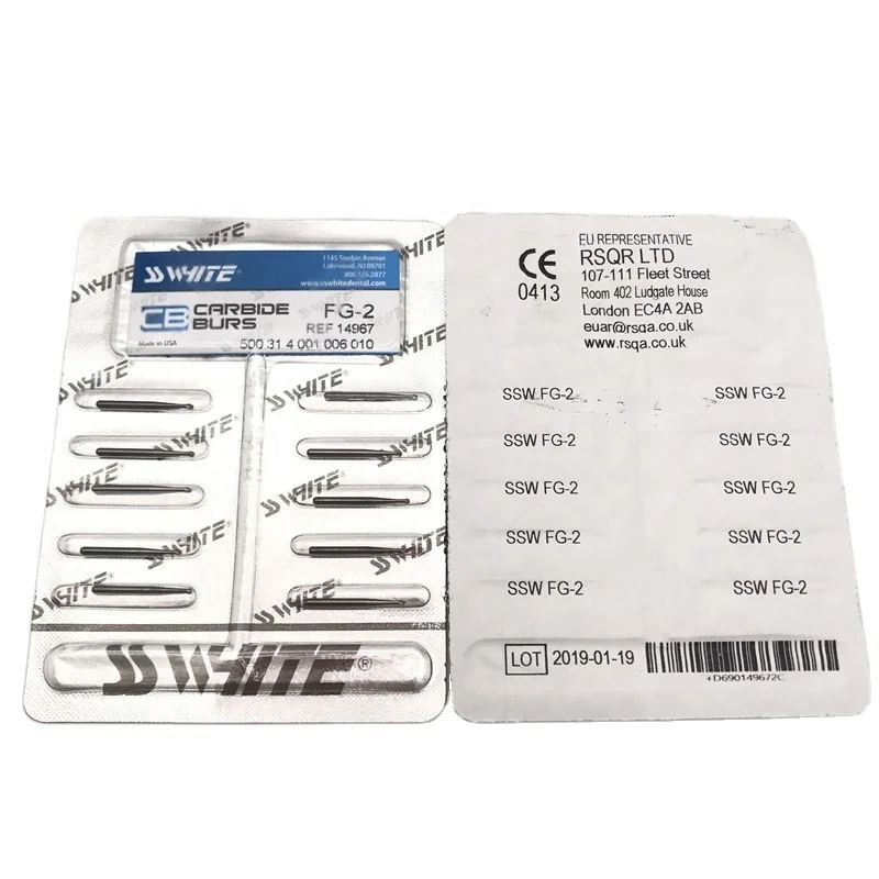 SS White HP-702 Low Speed Tungsten Carbide Burs for Dental Handpieces ...