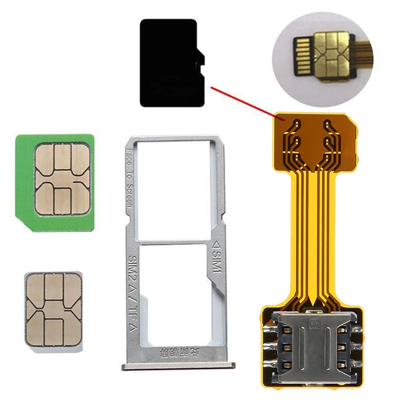 Universal Tf Hybrid Sim Slot Dual Sim Card Adapter Micro Sd Extender ...
