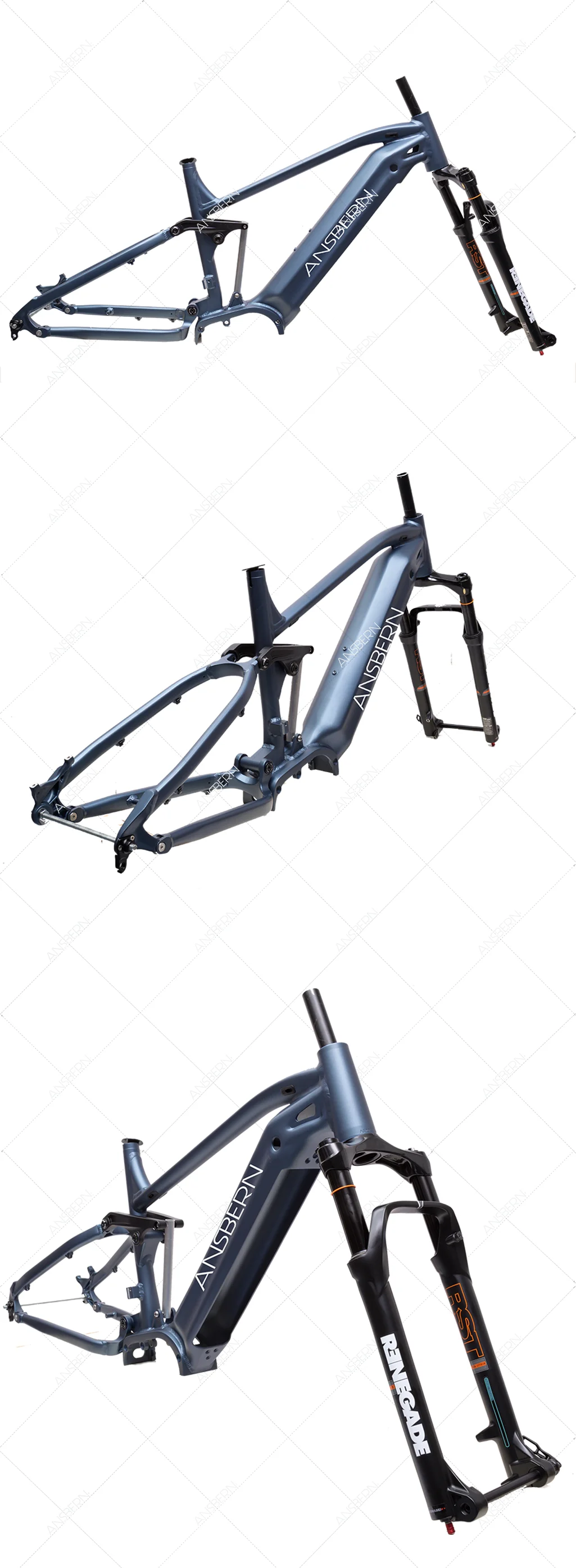 2023 New Design Emtb Full Suspension Middle Drive Ebike Frame Electric ...