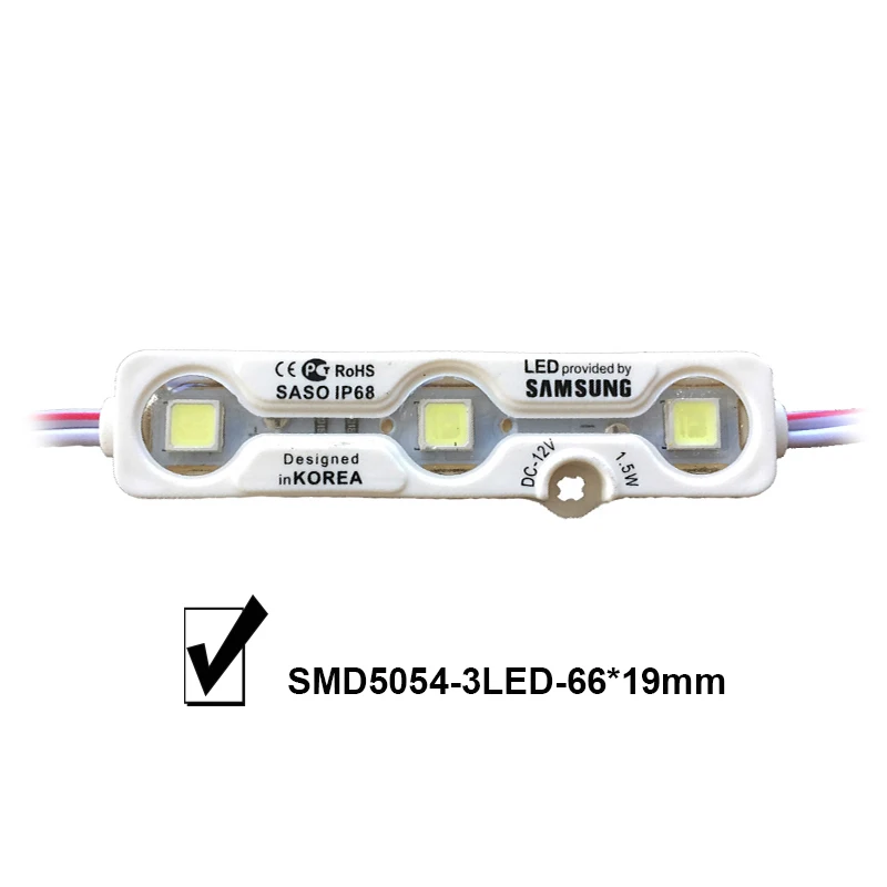 High Efficiency Injection LED Modules SMD 5054 3Leds 12V Ultrasonic LED ...