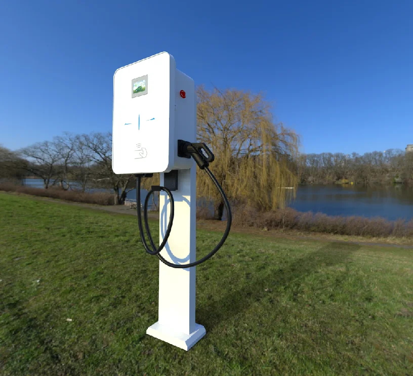 44kw Ac Charging Station With Dual Cable Plug Type 1 And Type2 Ev ...