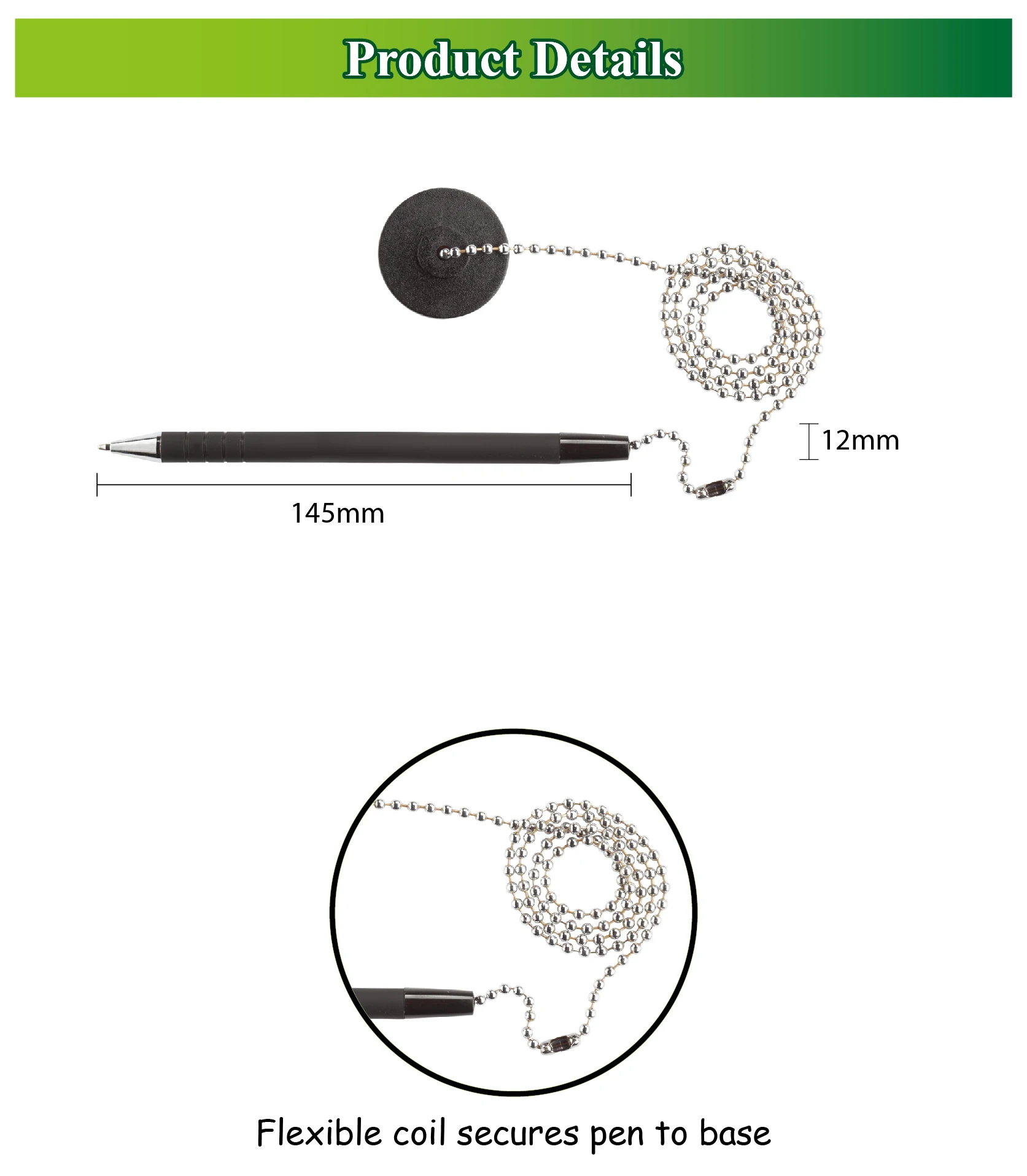 Wholesale High Quality Ballpoint Pen Security Desk Pen Stand Mount ...