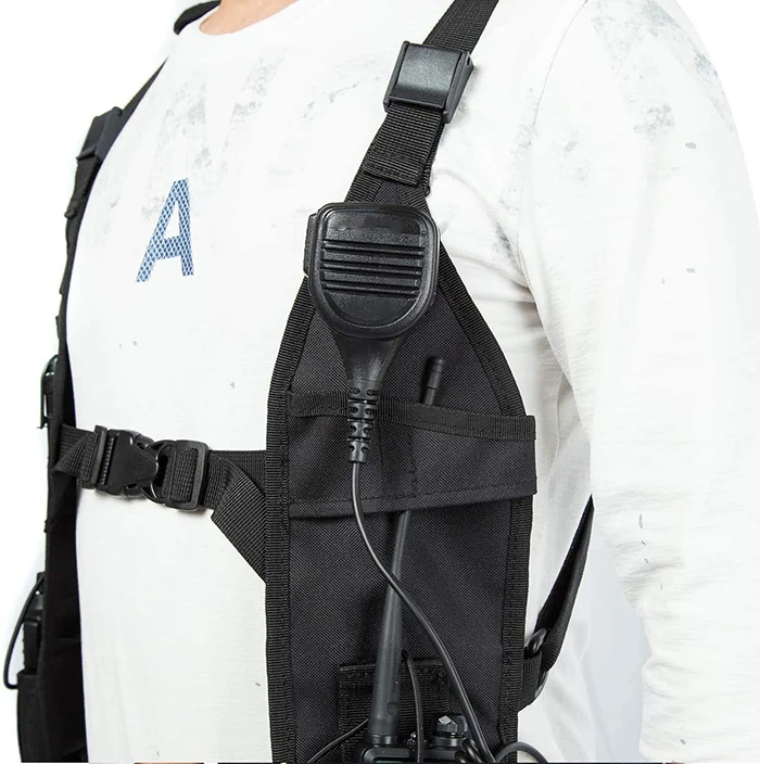 BSCI Factory Universal Double Radio Shoulder Harness Holster Chest Rig ...