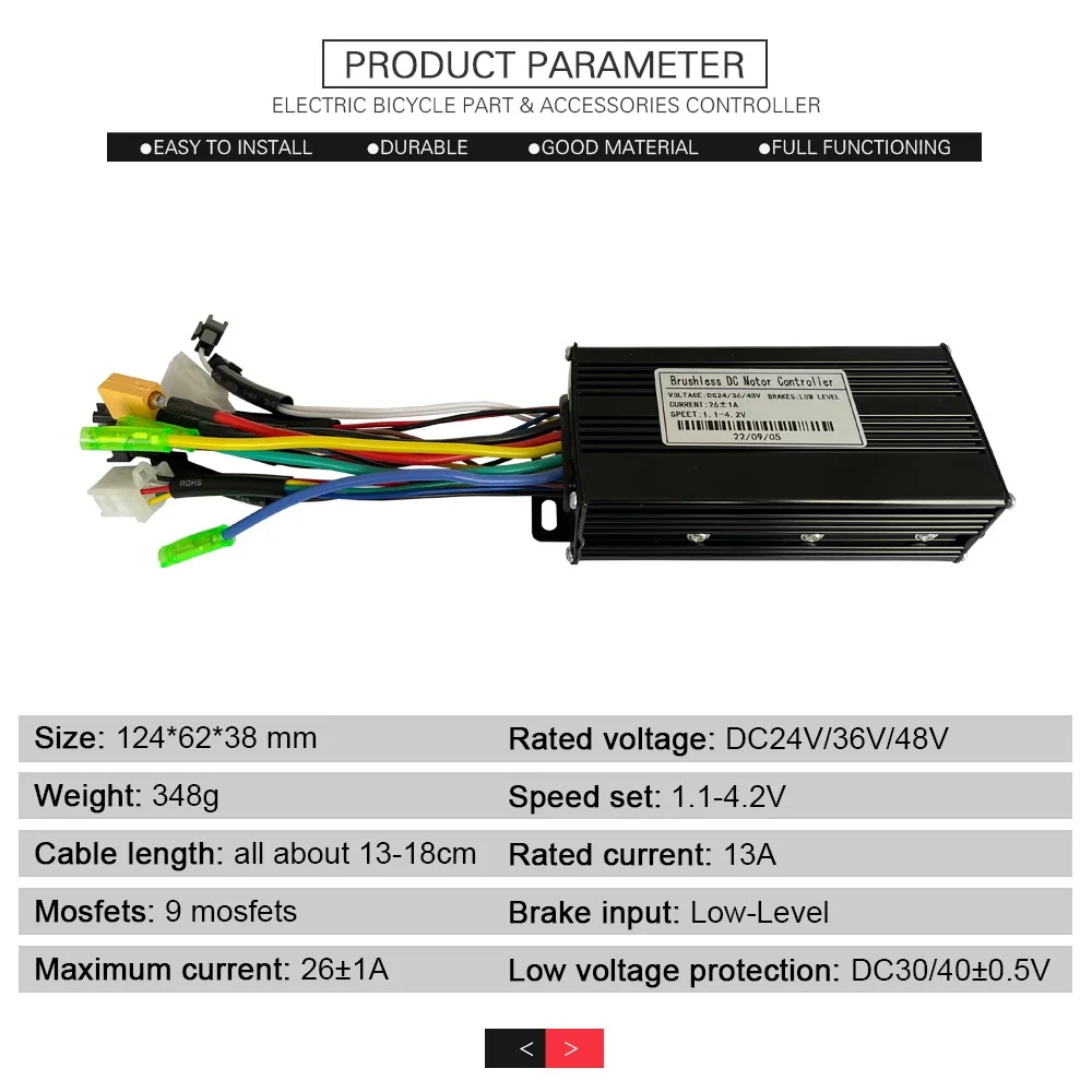 36V 500W 26A Brushless Controller with Display Aluminum Alloy NFC ...