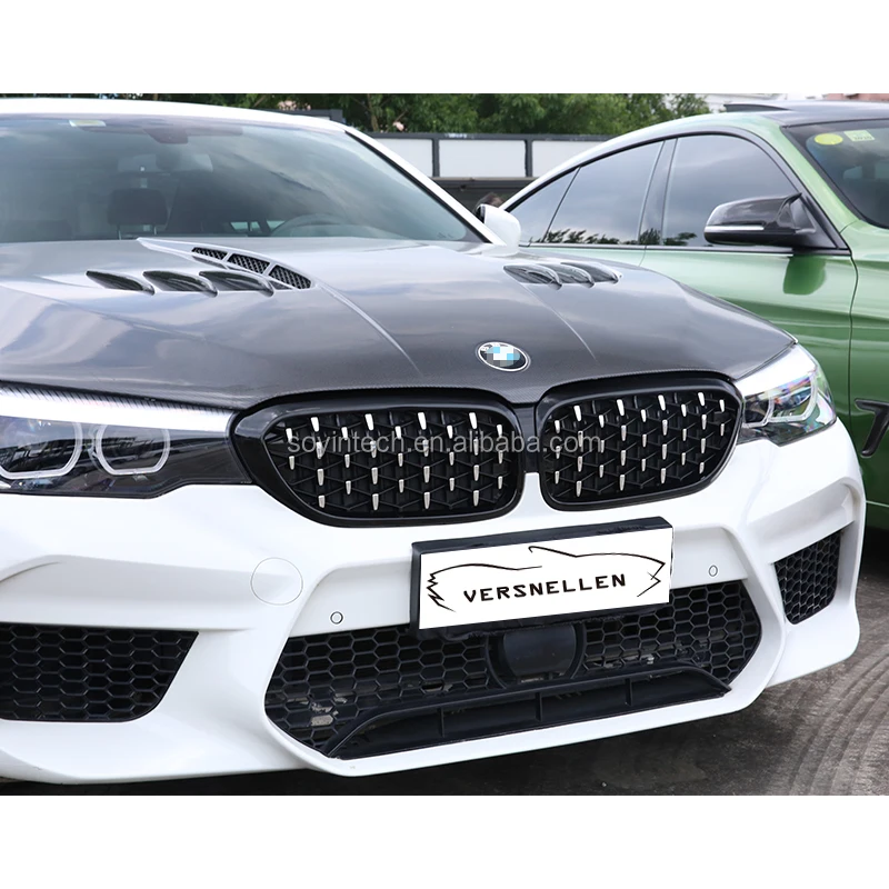 F10 Diamond Gloss Black Kidney Grill Racing Grille For Bmw F10 F11 F18 ...