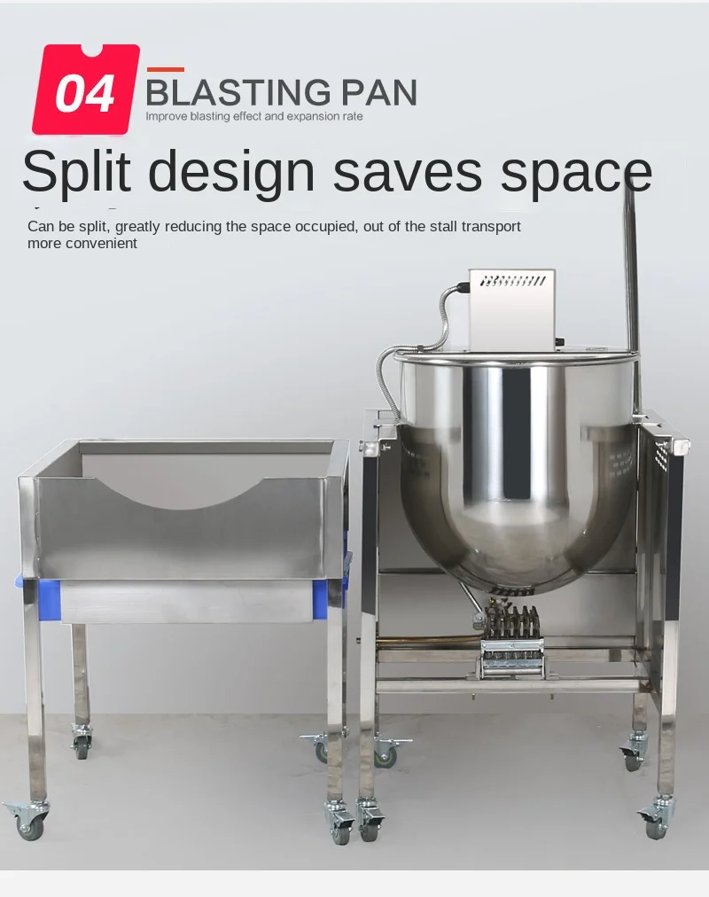 220V Full-Automatic Gas Vertical Popcorn Machine Non-Moving Pot Stall ...