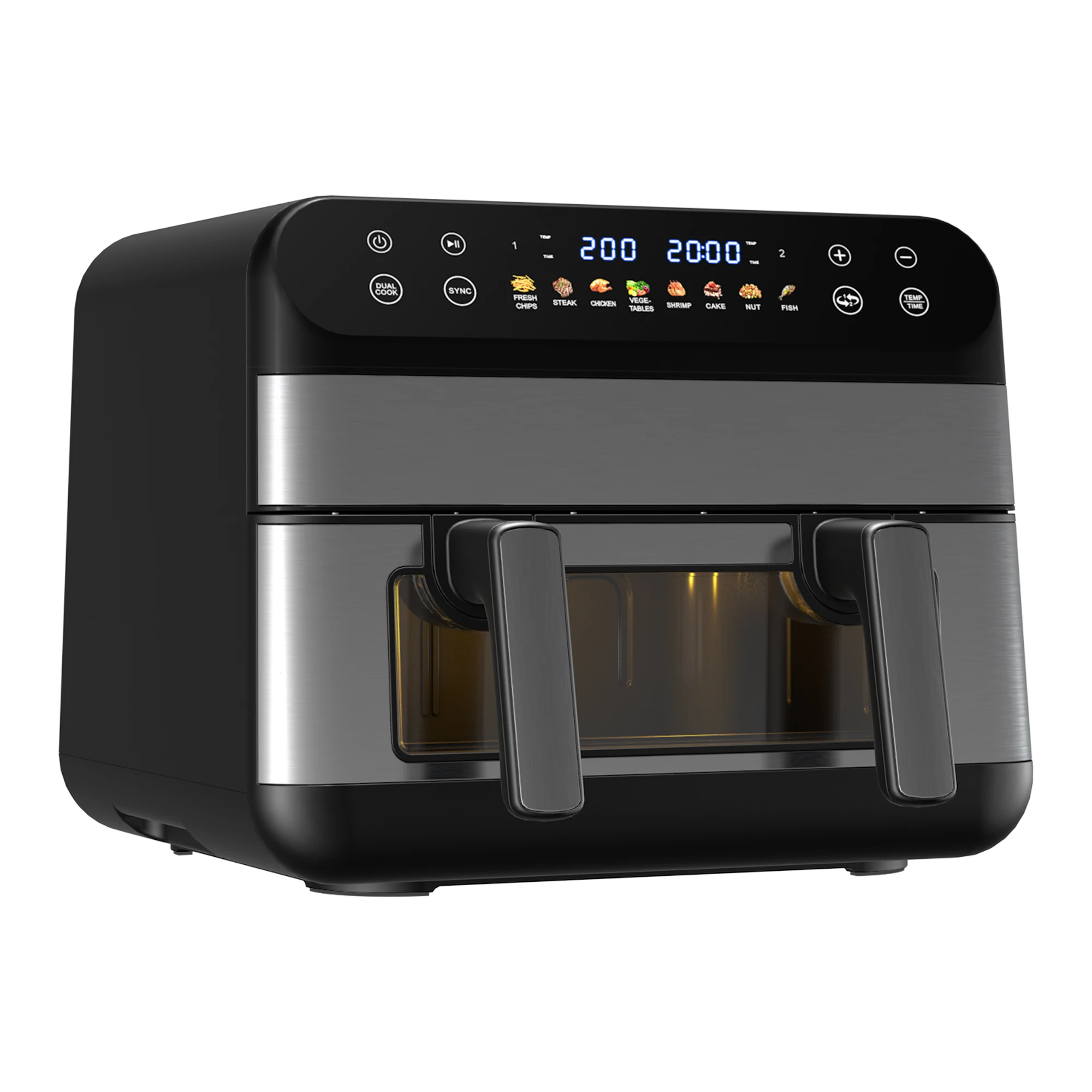 Double Basket Air Fryer 5l+5l Independent Cooking Dual Zone Digital Led ...