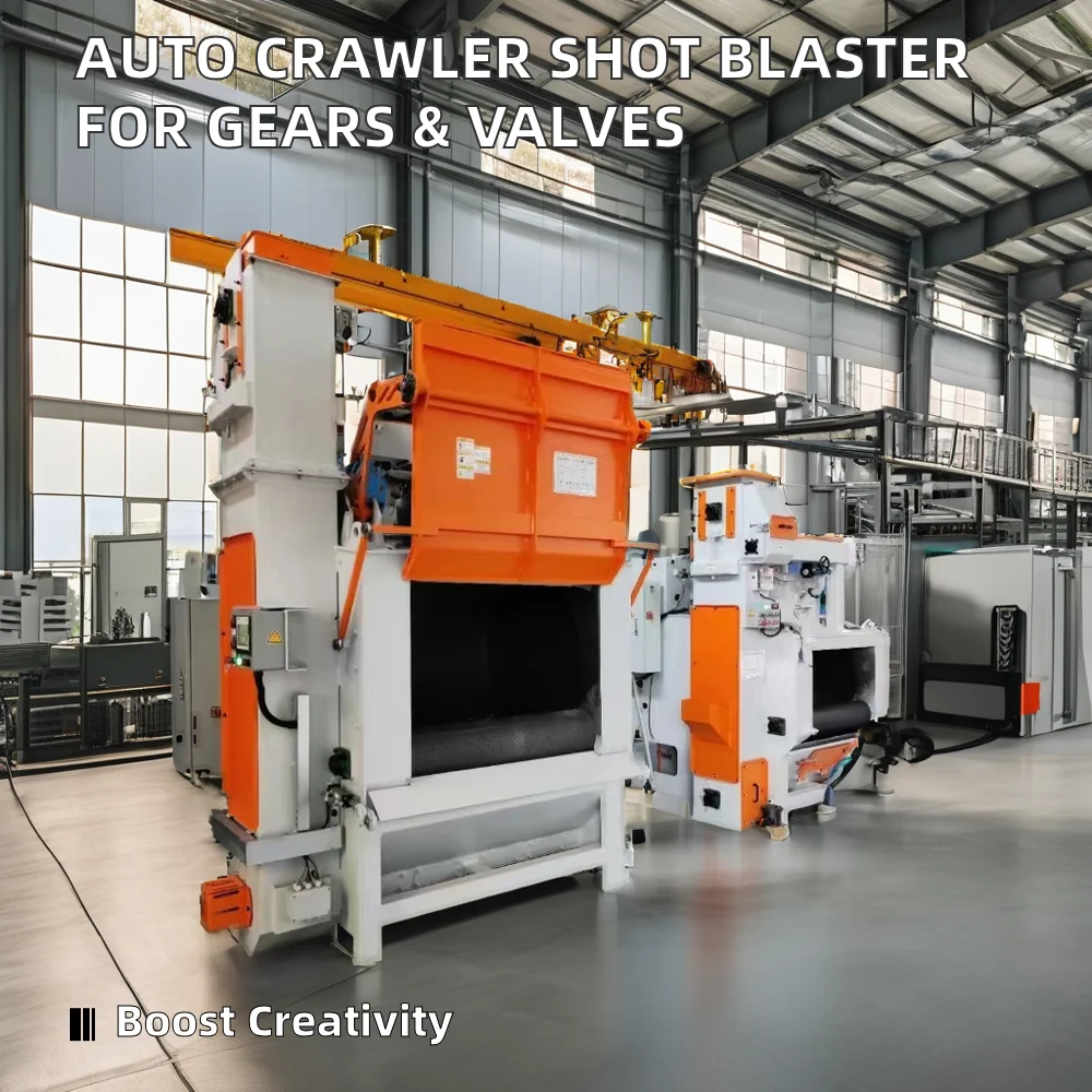 Small Automatic Crawler Shot Blasting Machine for Gears Valves Electric ...