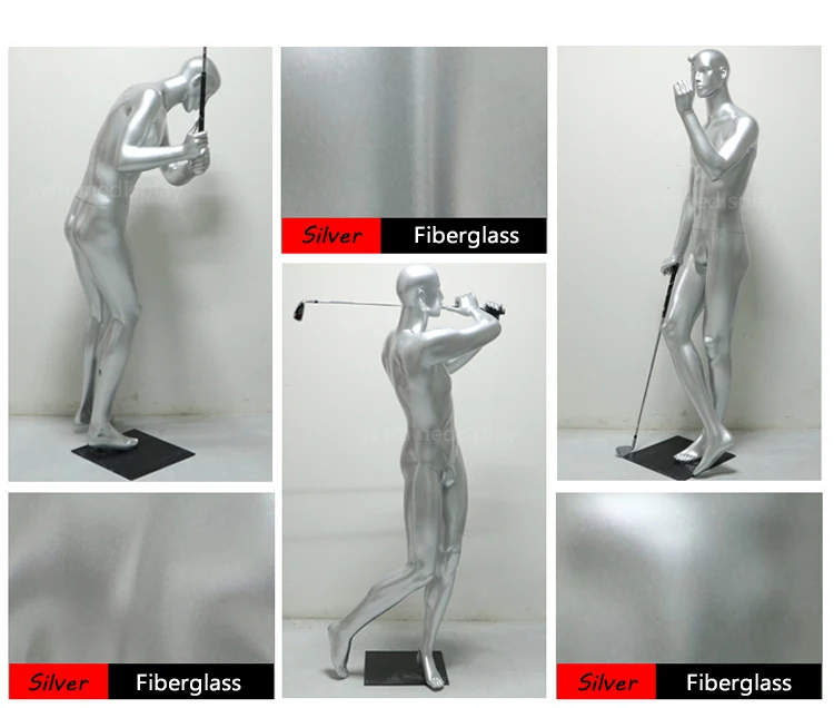 Full Body Sport Manekin Silver Color Fashional Style Golf Mannequins ...