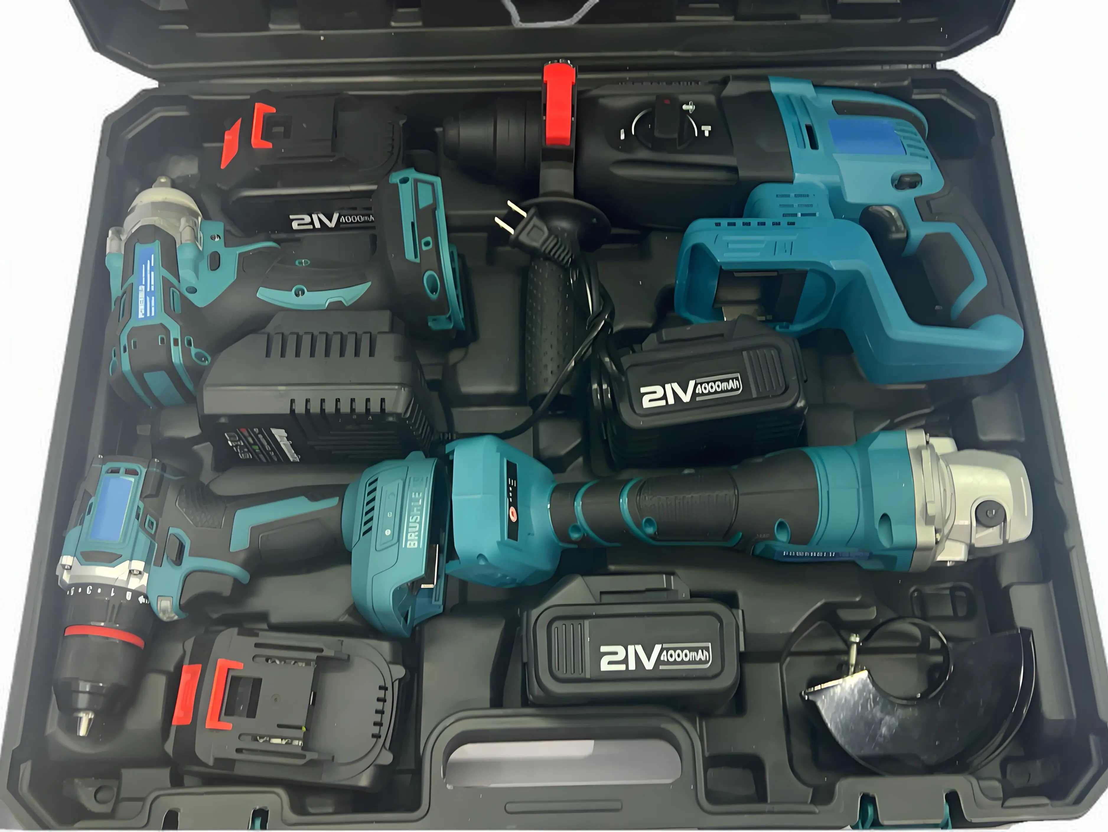 21V Cordless Drill Battery Combo Power Tool Kit - 4 Tools