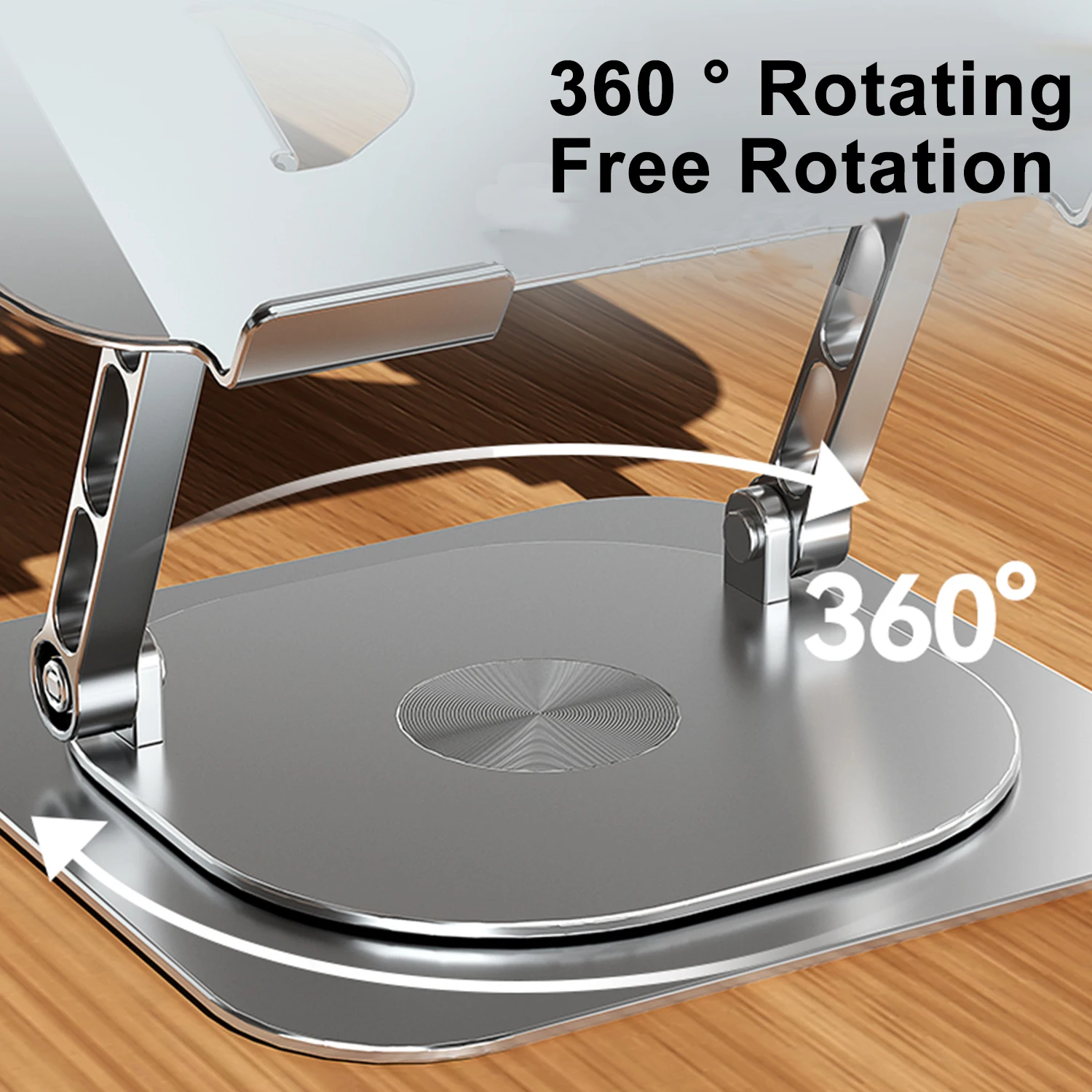 Factory Aluminum Adjustable Laptop Stand - 360 Rotatable Base