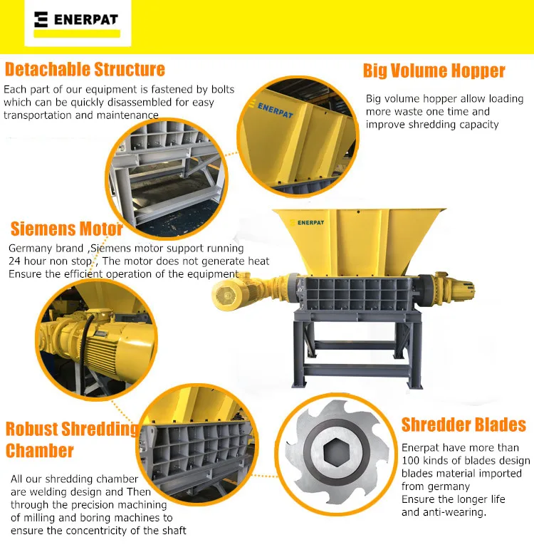 Stable Running Recycling Equipments Double Shaft Scrap Solar Panel ...