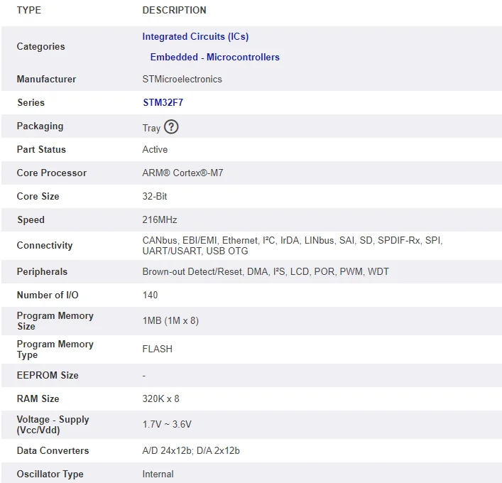 Cortex-m7 Stm32h7 Microcontroller Ic Mcu 32bit 1mb Flash 176ufbga ...