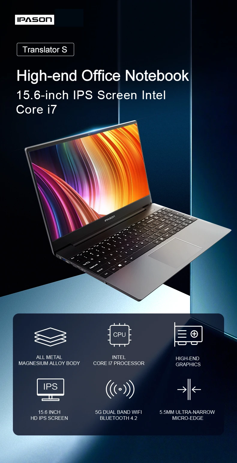 IPASON 15.6 inch Intel Core i7-8565U 8GB 16GB DDR4 256G 512G SSD Win 10 ...
