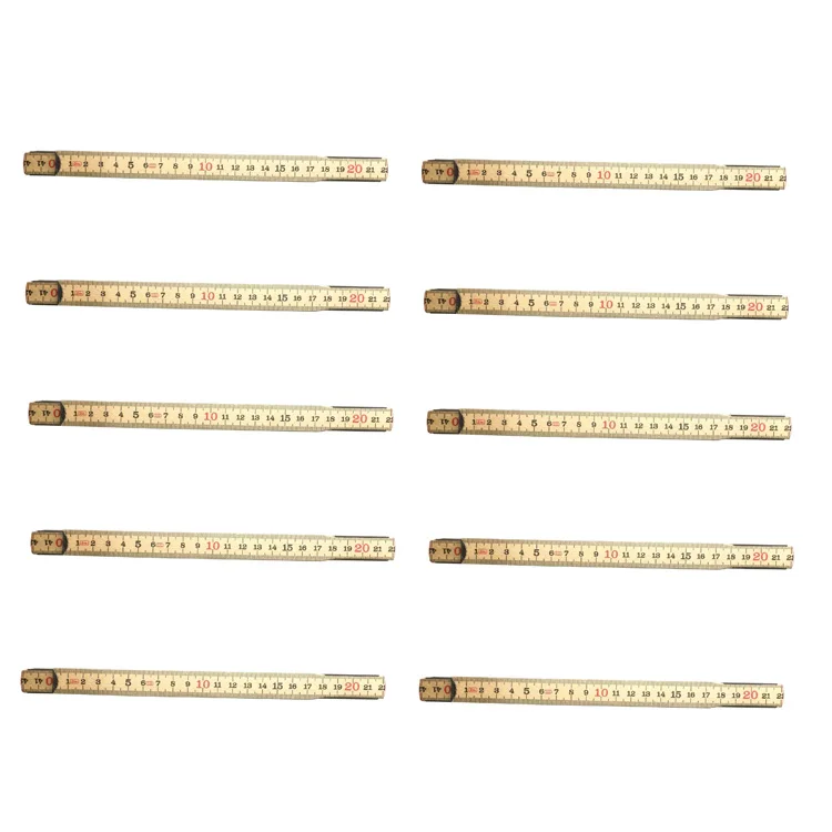 Pack of 10 Pieces 2 Meters Collapsible German Type Metric Wooden ...