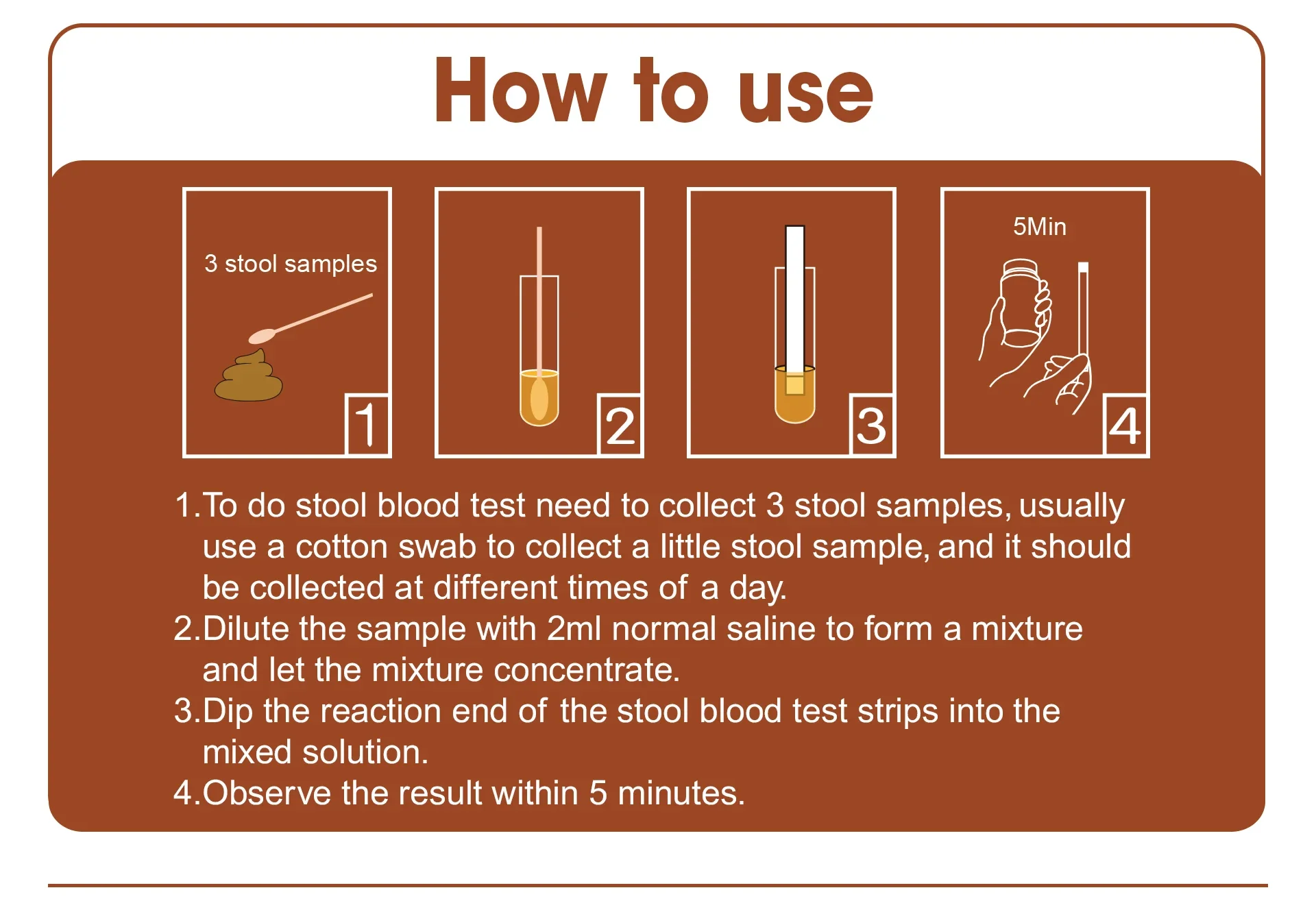 Fecal Occult Blood Rapid Test Strip 30 Strips - Buy Fecal/occult/blood ...
