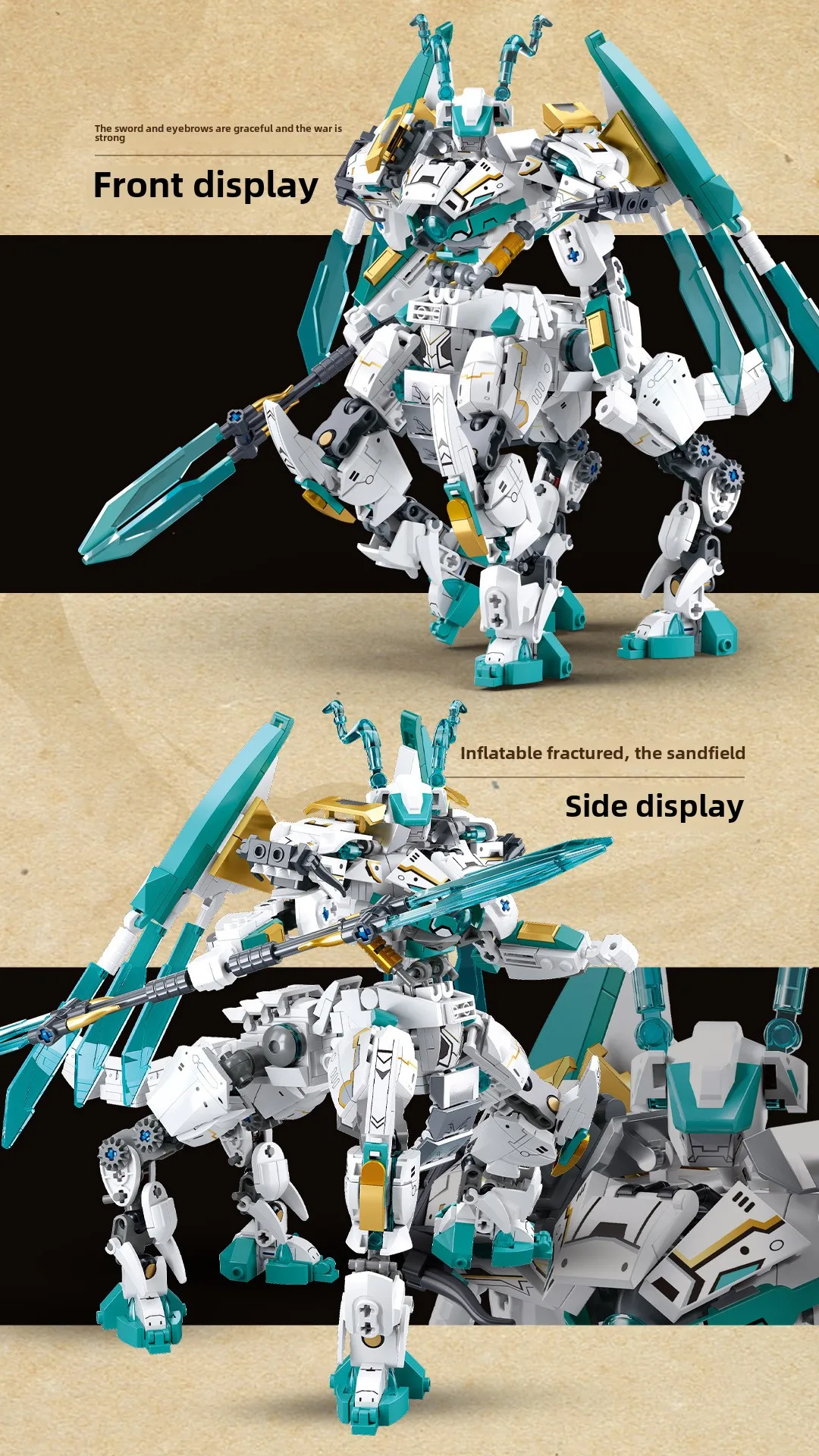 Sluban M38-B1059 White Dragon Horse Mecha Robot Model