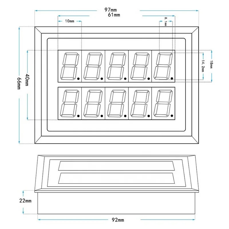 Taidacent Modbus 7 Segment Display - 0.56 Inch Digital LED