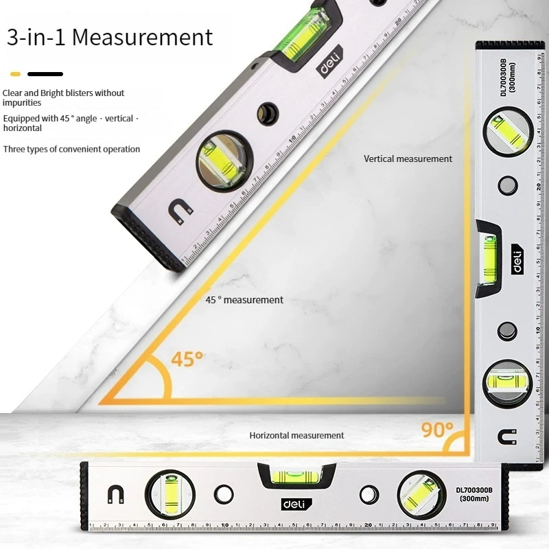 Deli 700400B Tool Level Ruler High Precision Balancer Strong Magnetic ...