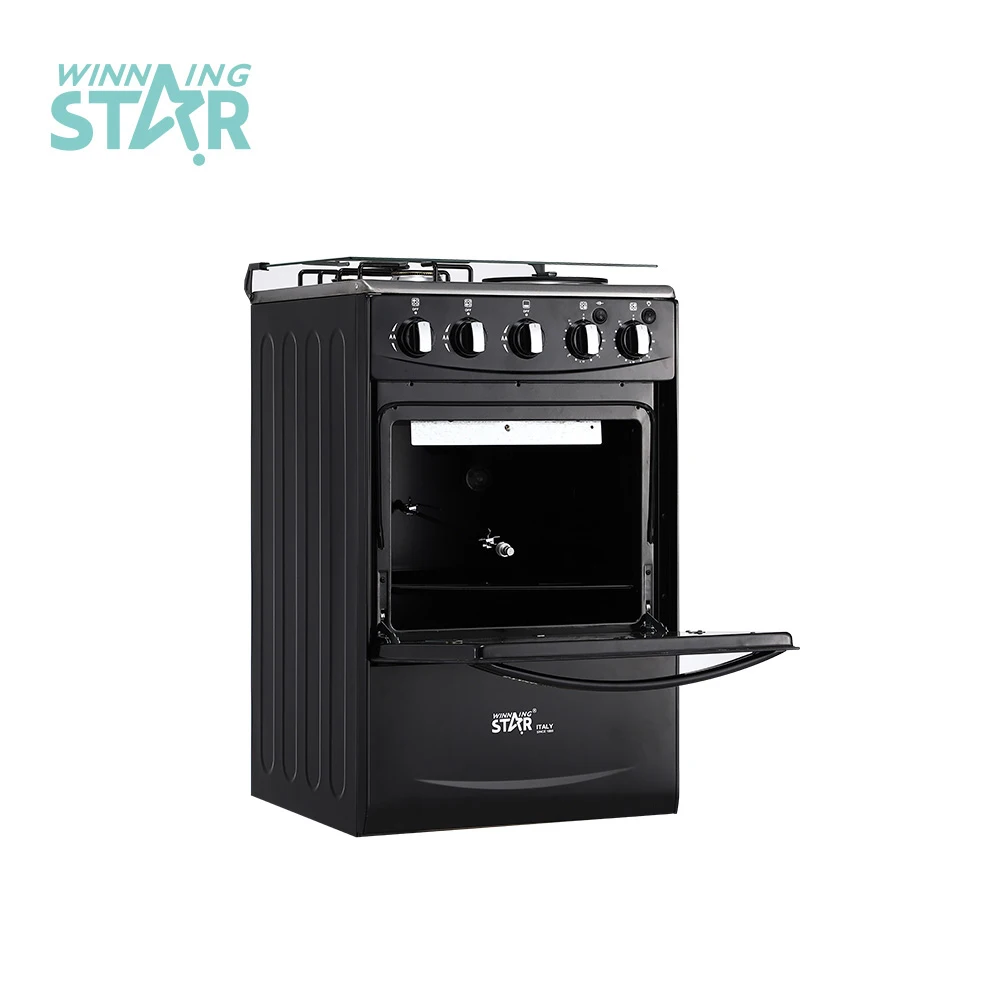 4 Burners Black Standing Electric Cooking Range Cooker with Convection ...