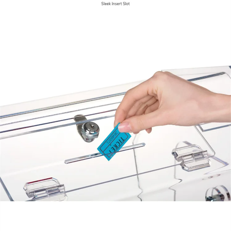 Clear Acrylic Raffle Ticket Spinner Drum Box Modern Acrylic Hand Crank ...