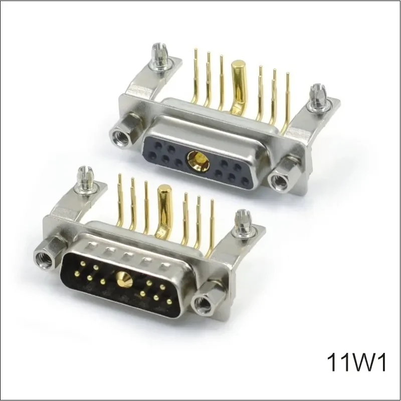 High Current 11w1 Female Connector 11w1 R/a Dip Type 11w1 Connector For Pcb - Buy D-sub 11w1 ...