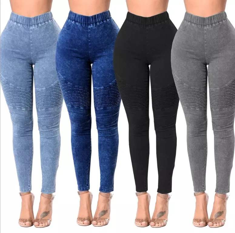 2019 Elastic Waist Women's Trousers Women Skinny Jeans Ladies Casual ...