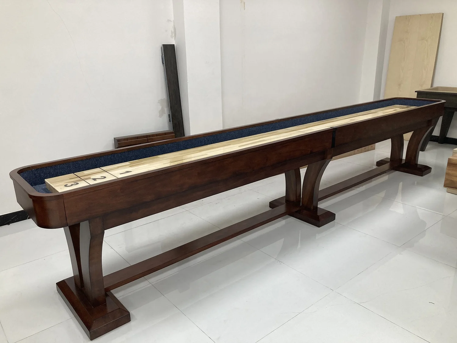 14FT Solid Wood Shuffleboard Table - Durable & Customizable