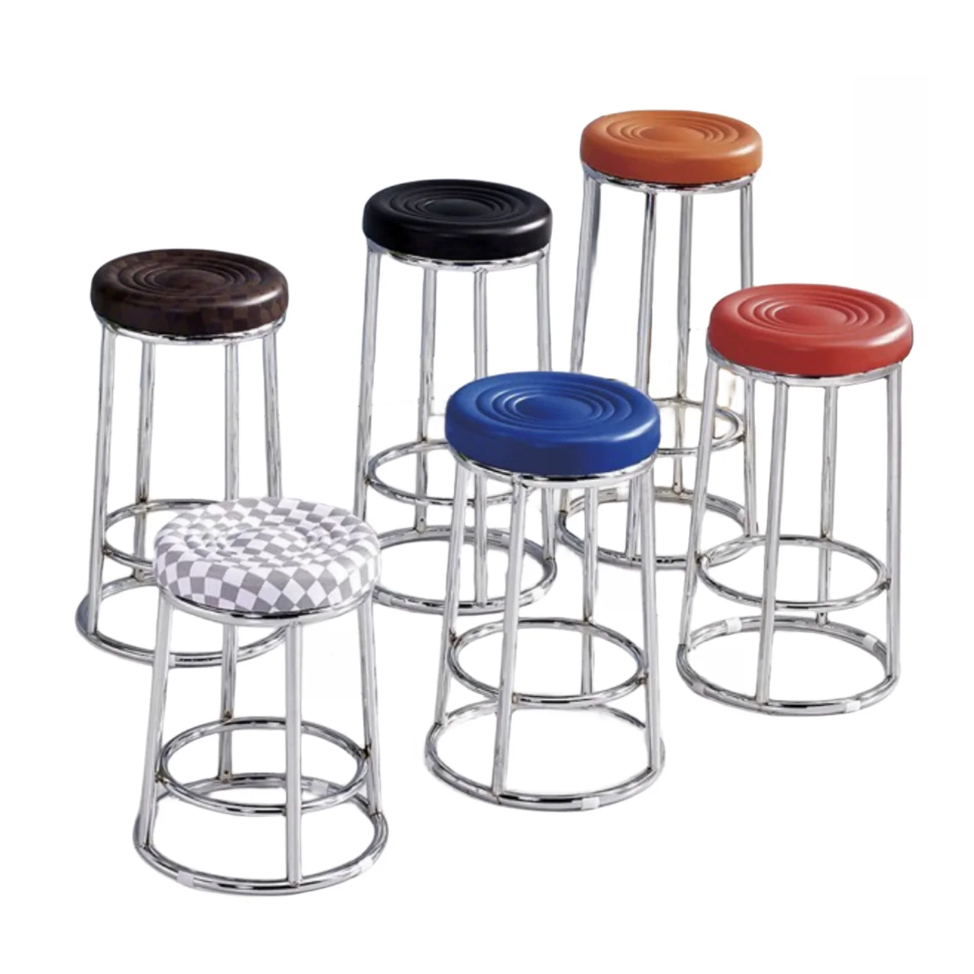 Living Room Furniture Swivel Pool Bar Stools Metal Velvet Leather ...