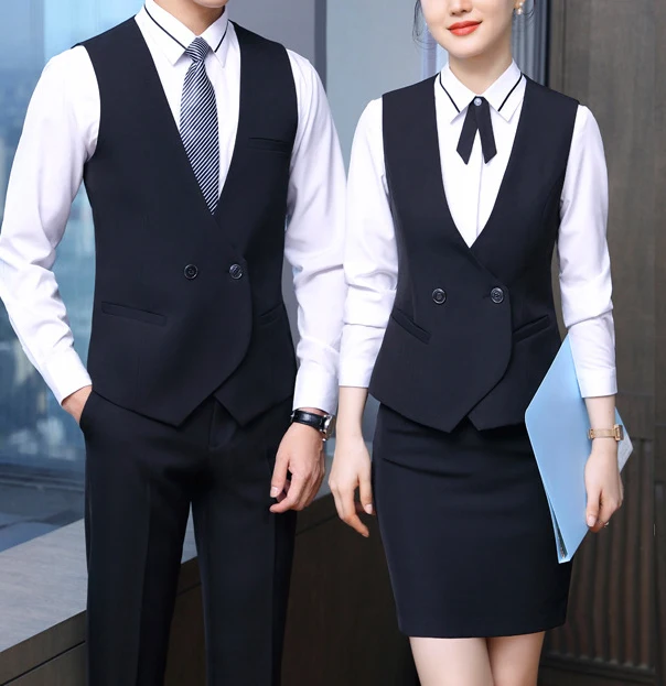 Uniform custom hotel front desk clerk work clothes cashier vest ...
