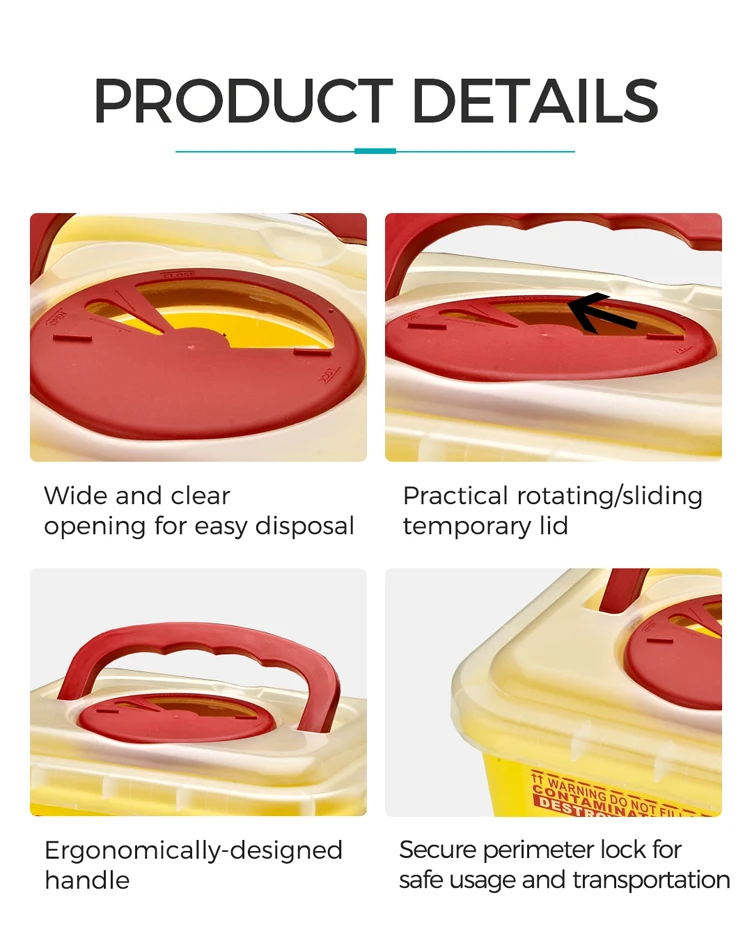 5 Litre Medical Clinical Sharps Container For Ambulance - Buy Sharps ...