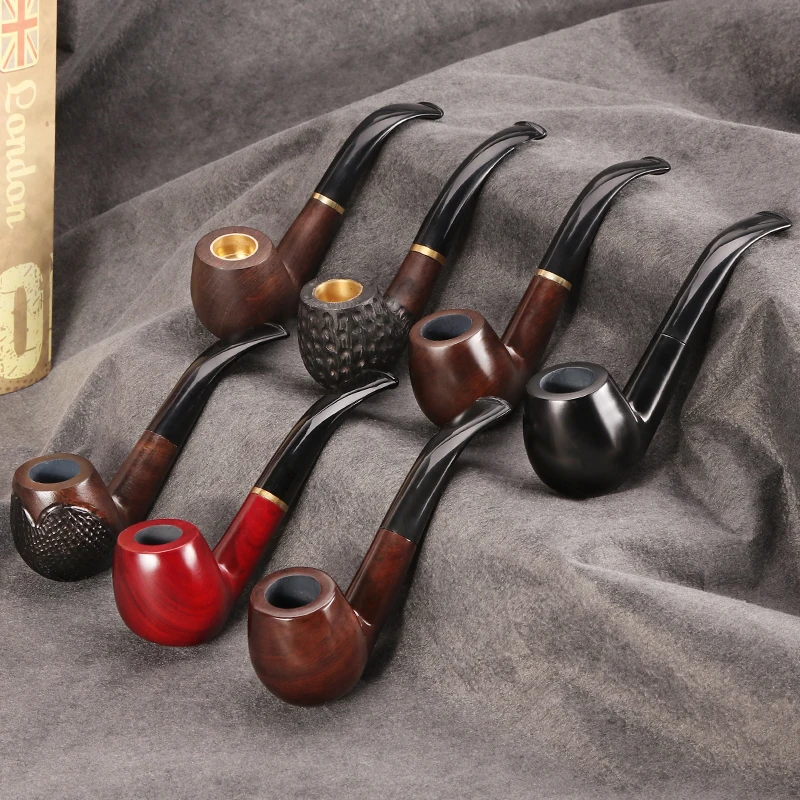 Futeng Luxury Portable Wood Smoking Pipe with Stand Pouch
