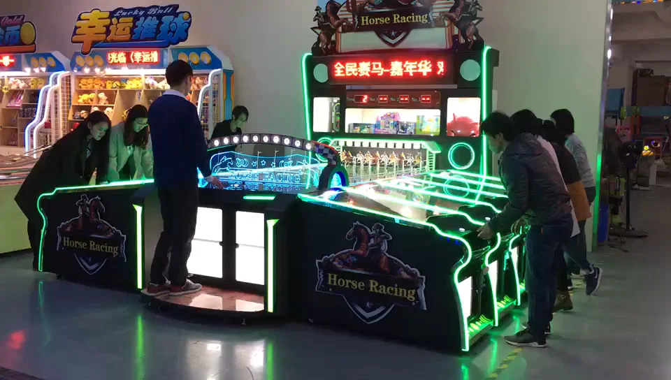 Electronic Horse Riding Coin Operated 10 Players Arcade Carnival Racing ...