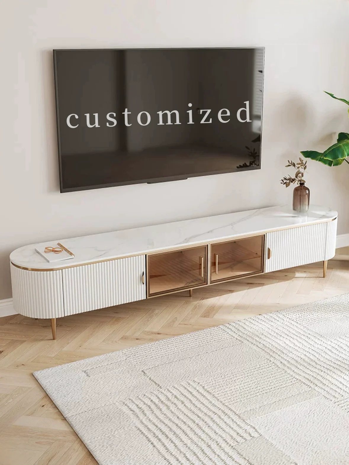 Modern Wooden Console Bench Tall Console Cabinet Office Tv Stand Wall ...