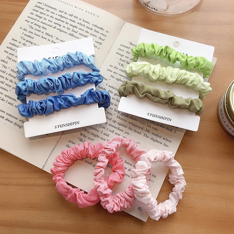 New Year Gift 3pcs Cotton Hair Band Ties Scrunchi Light Weight ...