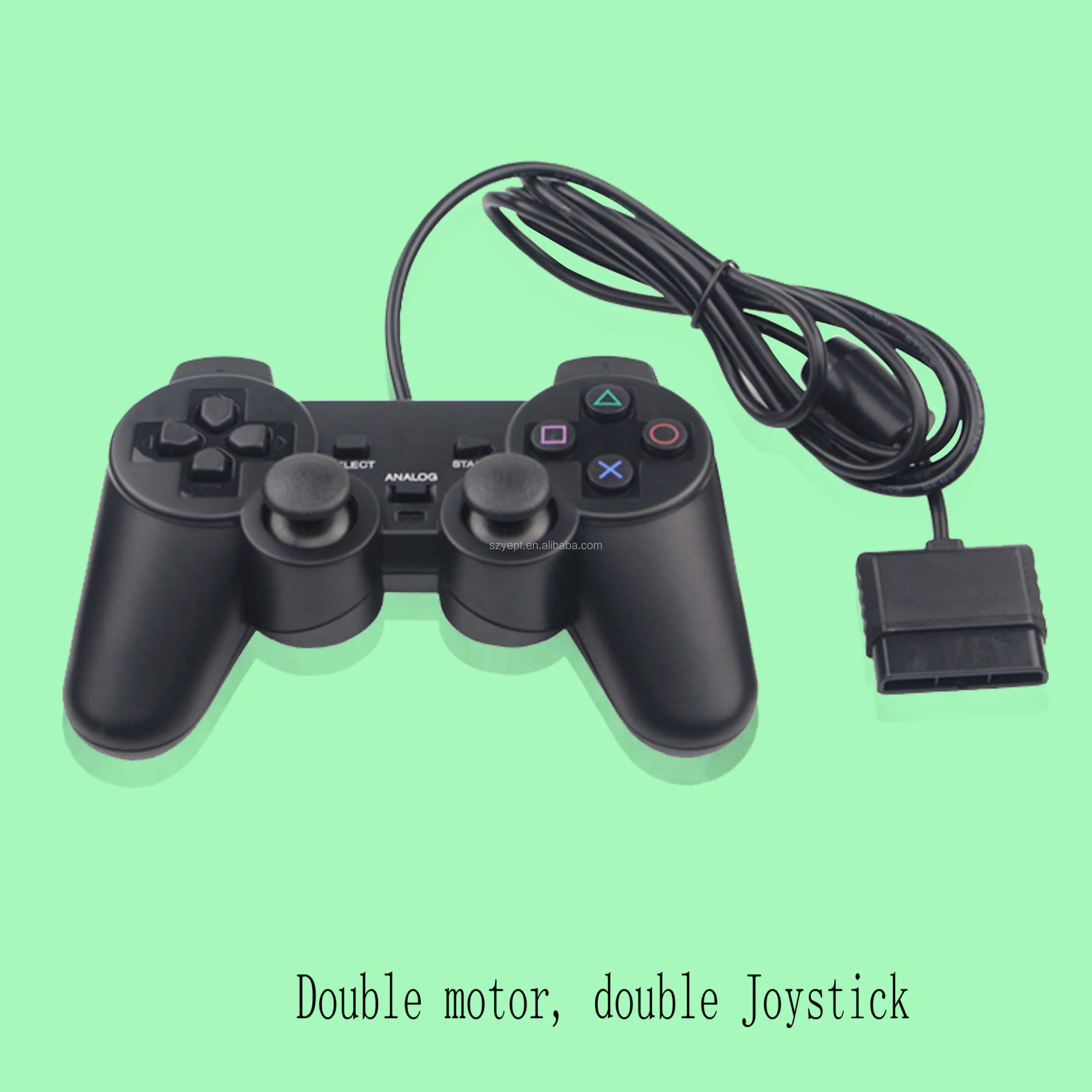 공장 블랙 유선 컨트롤러 Ps2 듀얼 진동 조이스틱 게임 패드 플레이 스테이션 2 Ps2 게임 패드 컨트롤러 Buy 용 Ps2 컨트롤러게임 컨트롤러용 Ps2 조이