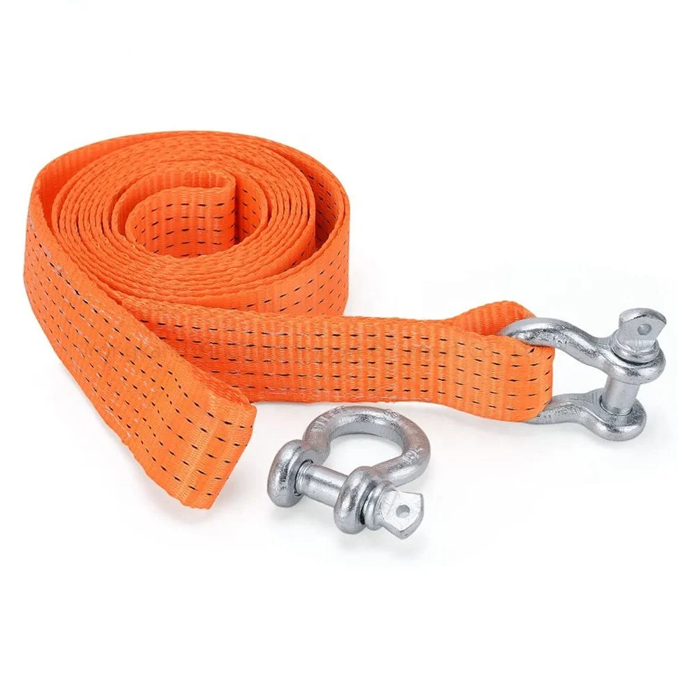 4m Heavy Duty 5ton Car Tow Cable Towing For Strap Hooks Road Recovery ...