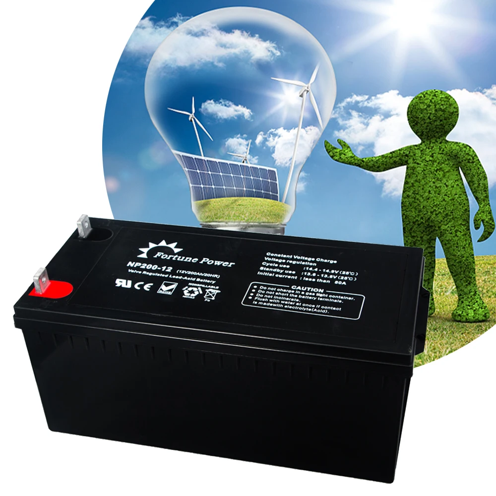 Fortune Power 12V 200Ah LiFePO4 Gel AGM Solar Battery 6000-Cycle 16 ...
