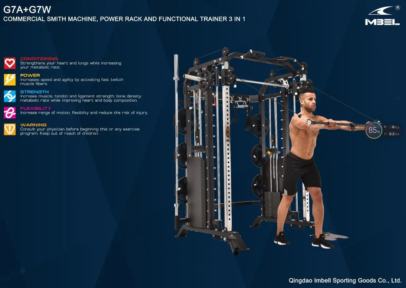 New Design 3 In 1 Gym Smith Cable Power Rack Fitness Multi Functional ...