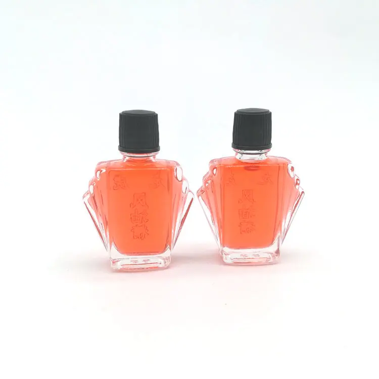 Wholesale 3ml Clear Wind Medicated Oil Glass Bottle With Black Plastic ...