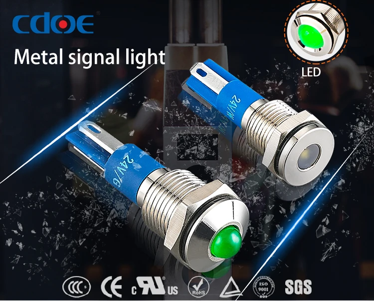 8mm 12mm Small Ip67 Waterproof Metal Stainless Steel Indicator Light ...