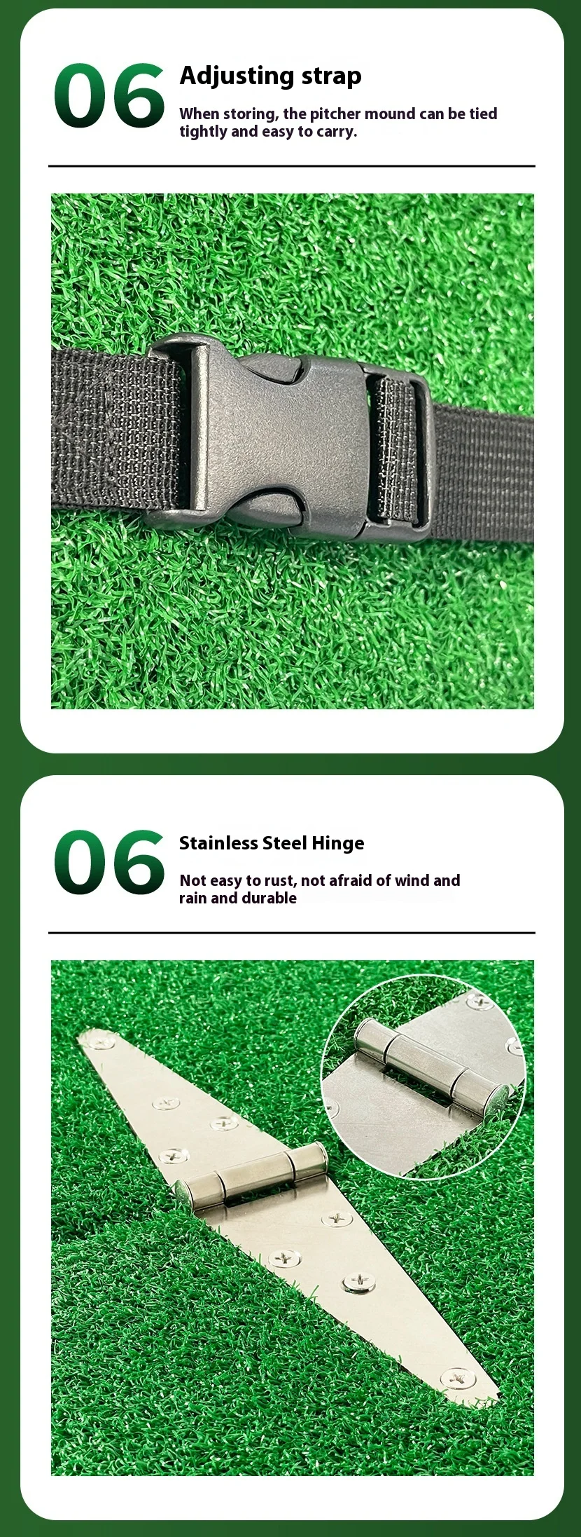 Portable Folding Pitcher Mound Batting Practice Ball Mat Non-Slip ...