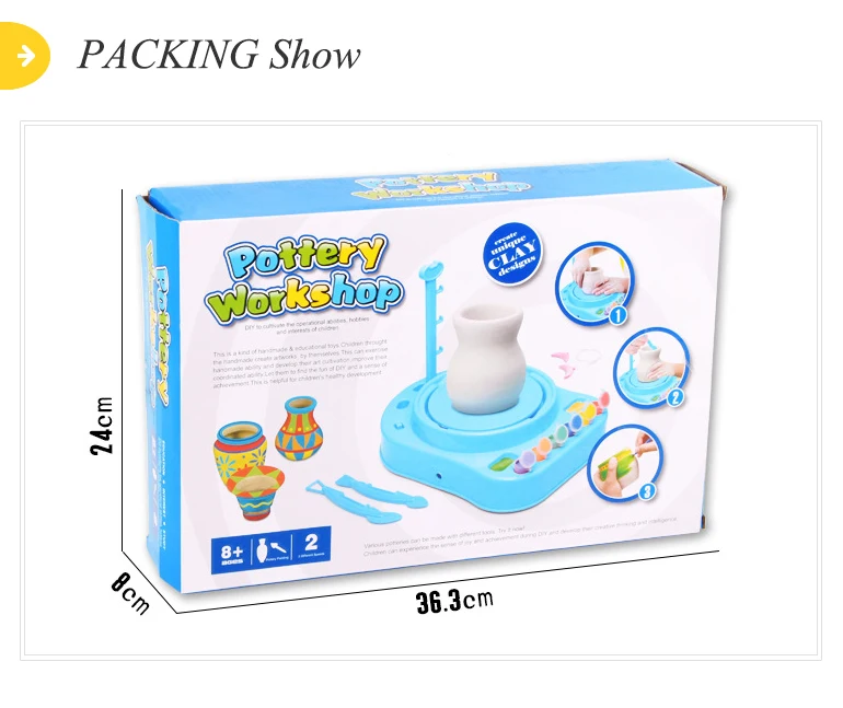 DIY آلة الرسم لعب أدوات ورشة عمل مجموعة الفخار عجلة الاطفال| Alibaba.com