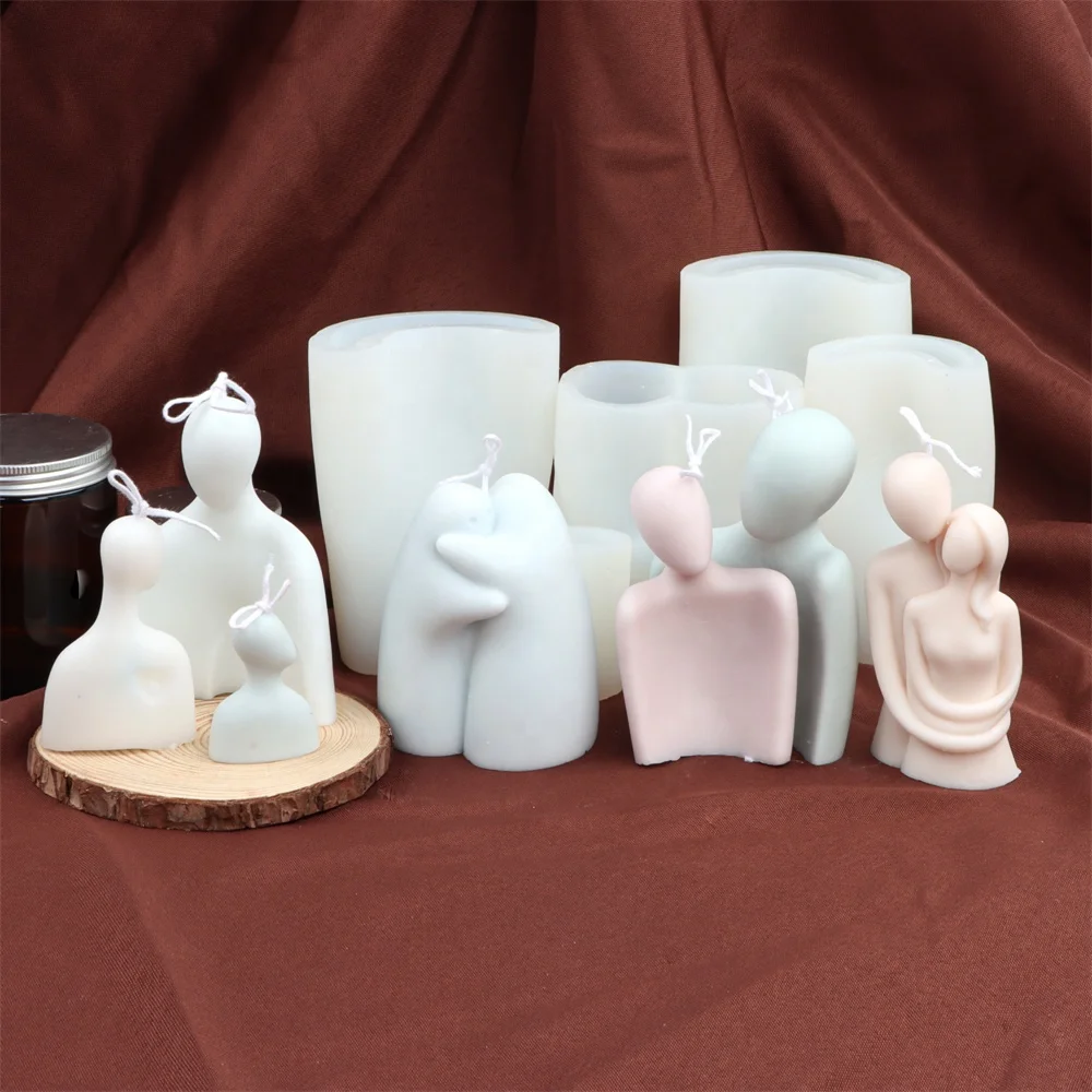 Silicone Couples Candle 3d Hugging Couple Mould Art Body Resin Casting Diy Candle Making ...