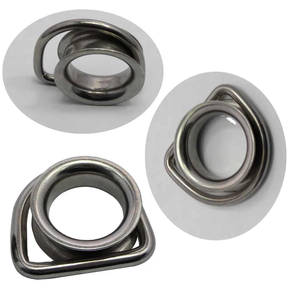 M6/8 316 Stainless Steel Wire Rope D Ring With Round Shave Thimble For ...