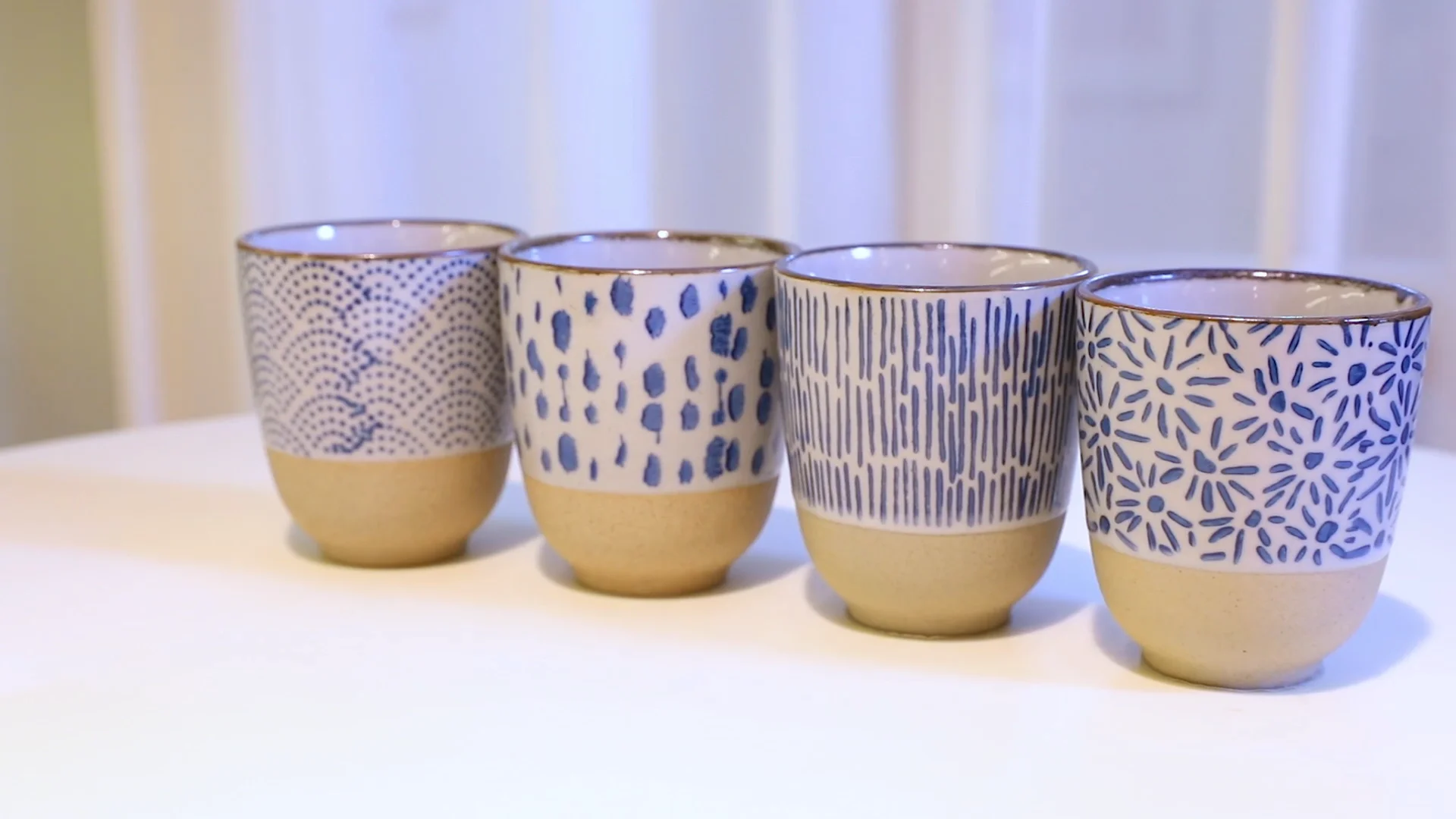 Joyye Japanese Style Porcelain Shiny Glaze Tea Cup Sets 200ml Sandy ...